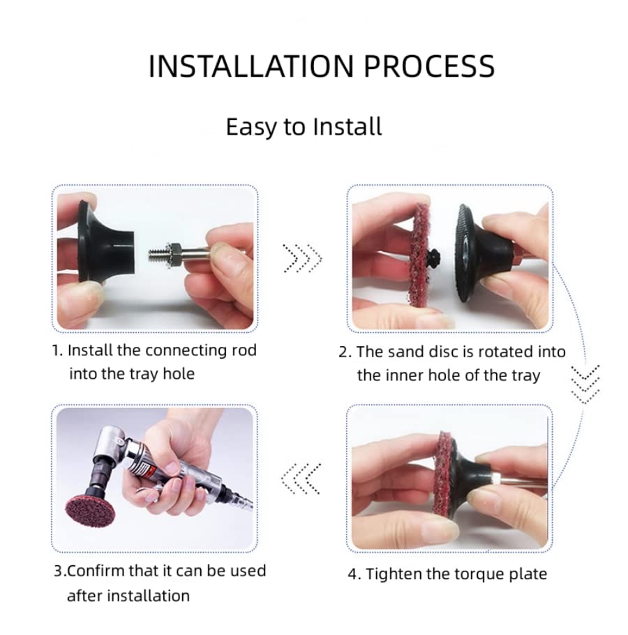5-Pack Disc Pad Holder Adapter with 1/4" Shank Die Grinder Backing Pad Disc Holder, 1in 2in 3in Disc Pad Sanding Disc Adapter Rubber Pad for Polishing Sanding Grinding