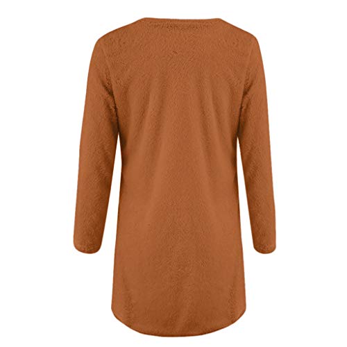 Akabsh Women Casual Sweatshirt Solid Winter Warm Soft Wool Pockets Cardigan Coat Outwear