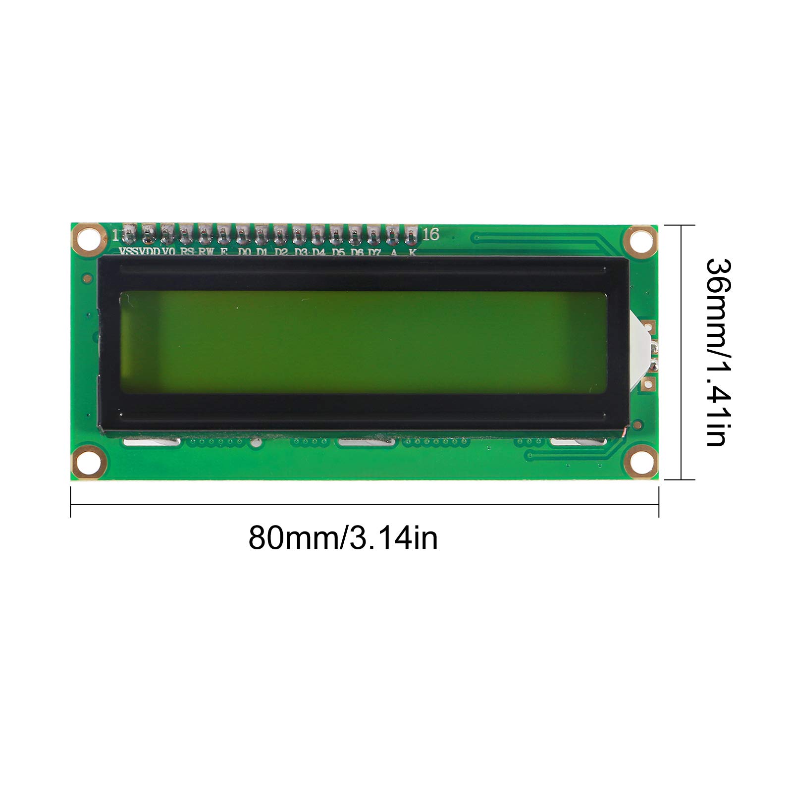 DORHEA 2PCS 1602 16x2 LCD Module Shield Yellow-Green Backlight with IIC I2C Driver Serial Interface and LCD Module Display