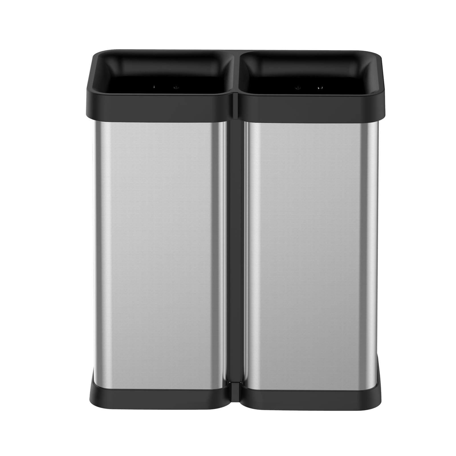 60 Liter / 16 Gallon Dual Compartment Trash can, Stainless Steel Garbage Can, Open Top Kitchen Waste Bin