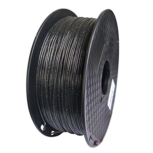 Black Marble PLA Filament 1.75mm 3D Printer Filament 1KG 2.2LBS Glittery Sparkle Shining PLA Material Glitter Black Sky Speckle Sparkly Galaxy Black Color