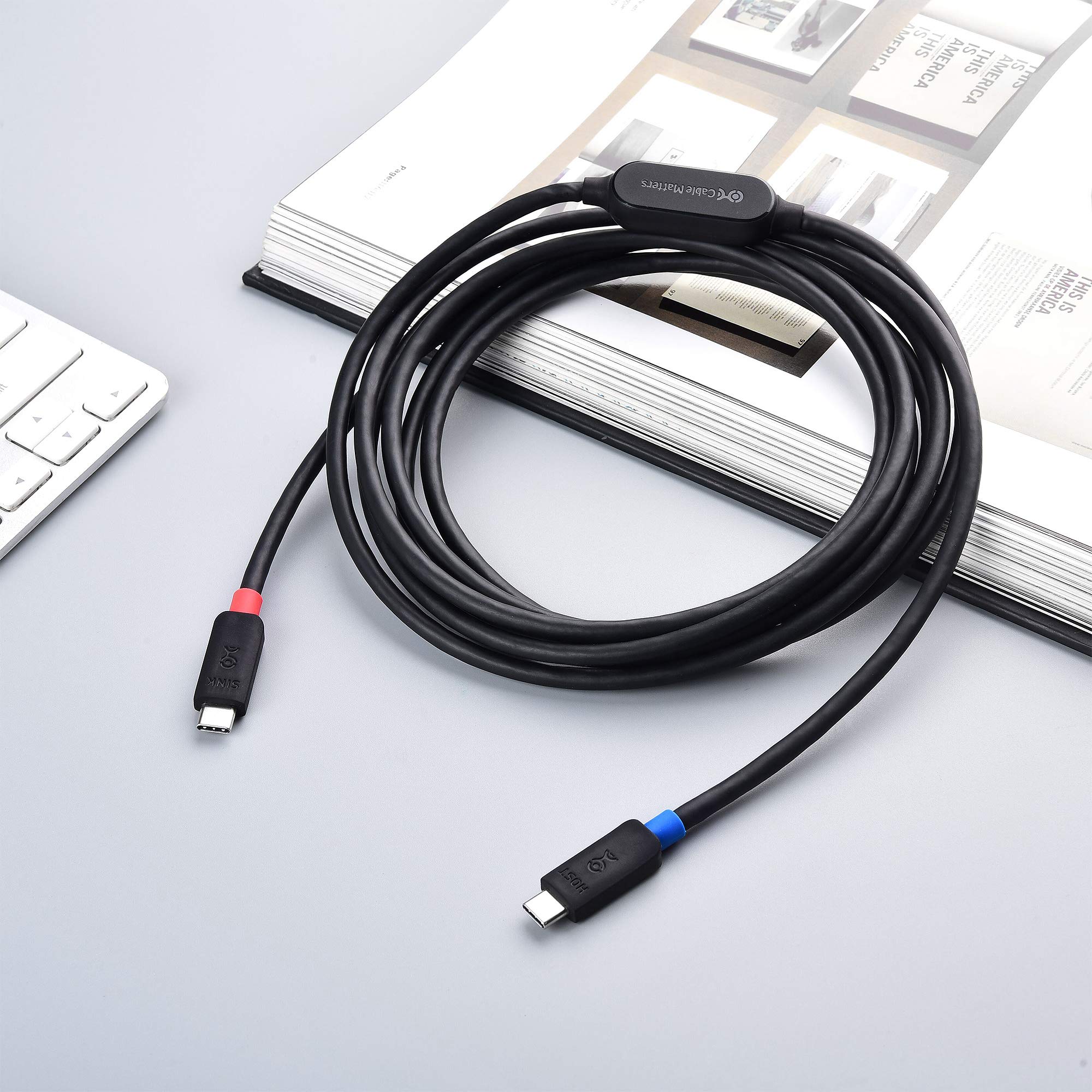 Cable Matters Unidirectional 10Gbps Active USB C Cable 10 ft, Supports Up to [4K@60Hz Video, 60W Charging, 10Gbps Data Transfer] for Apple Vision Pro, Meta Quest 3 VR Headset, Portable Monitor