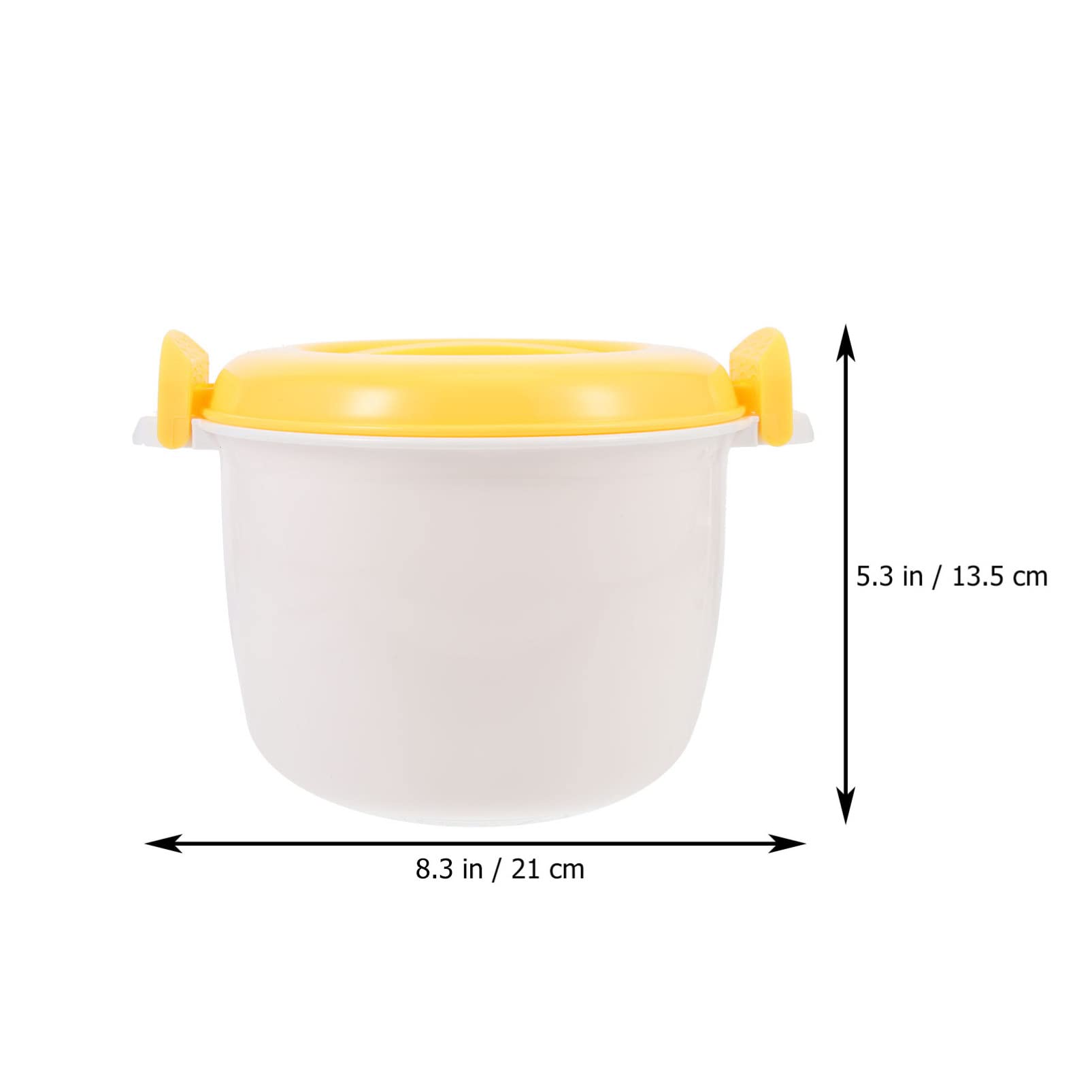 BESTonZON Microwave Rice Cooker Steamer Bowl for Vegetables with Steam Release Vent Microwaveable Cookware for Rice and Vegetables Yellow S