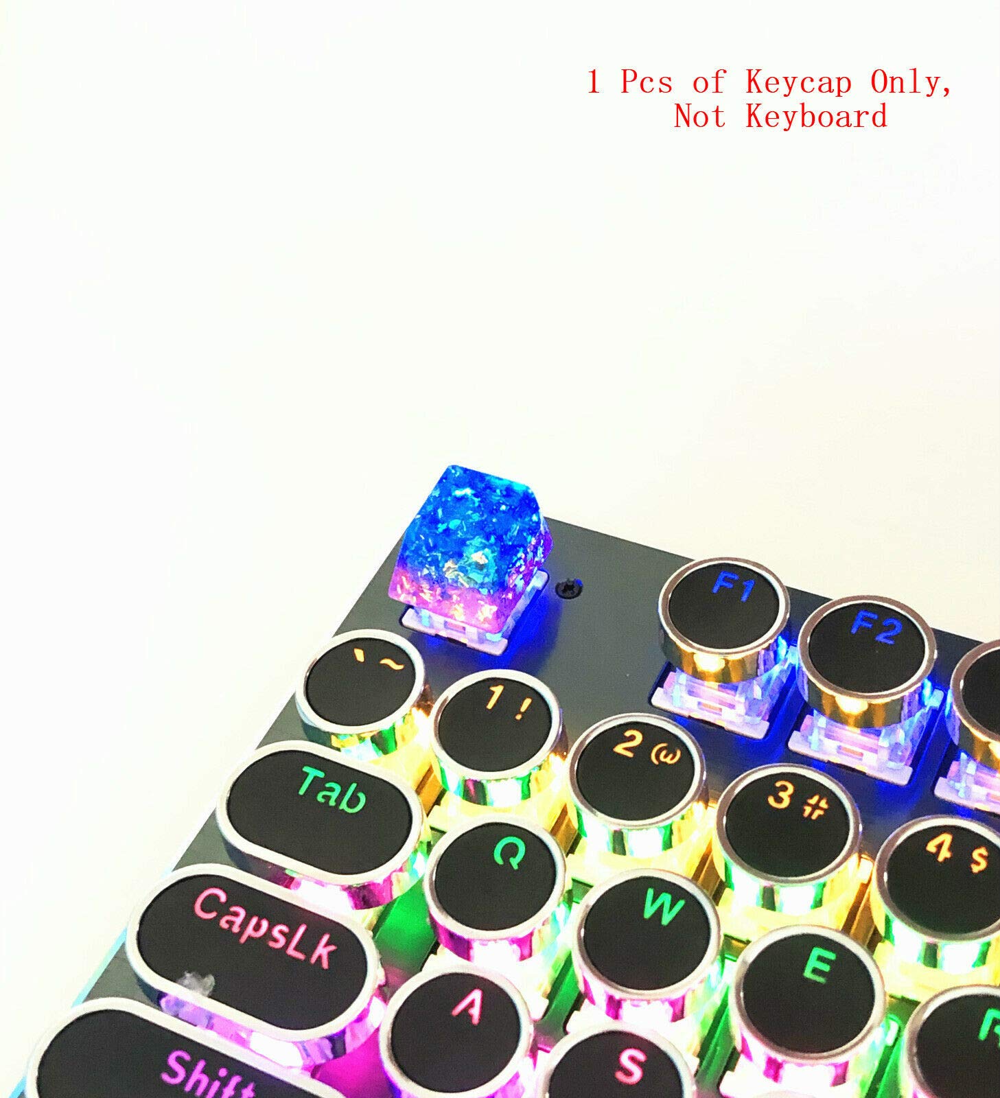 Handmade Resin R4 Keycap Jewelry Blue Pink 2.0 for Cherry MX RGB Gaming Mechanical Keyboard