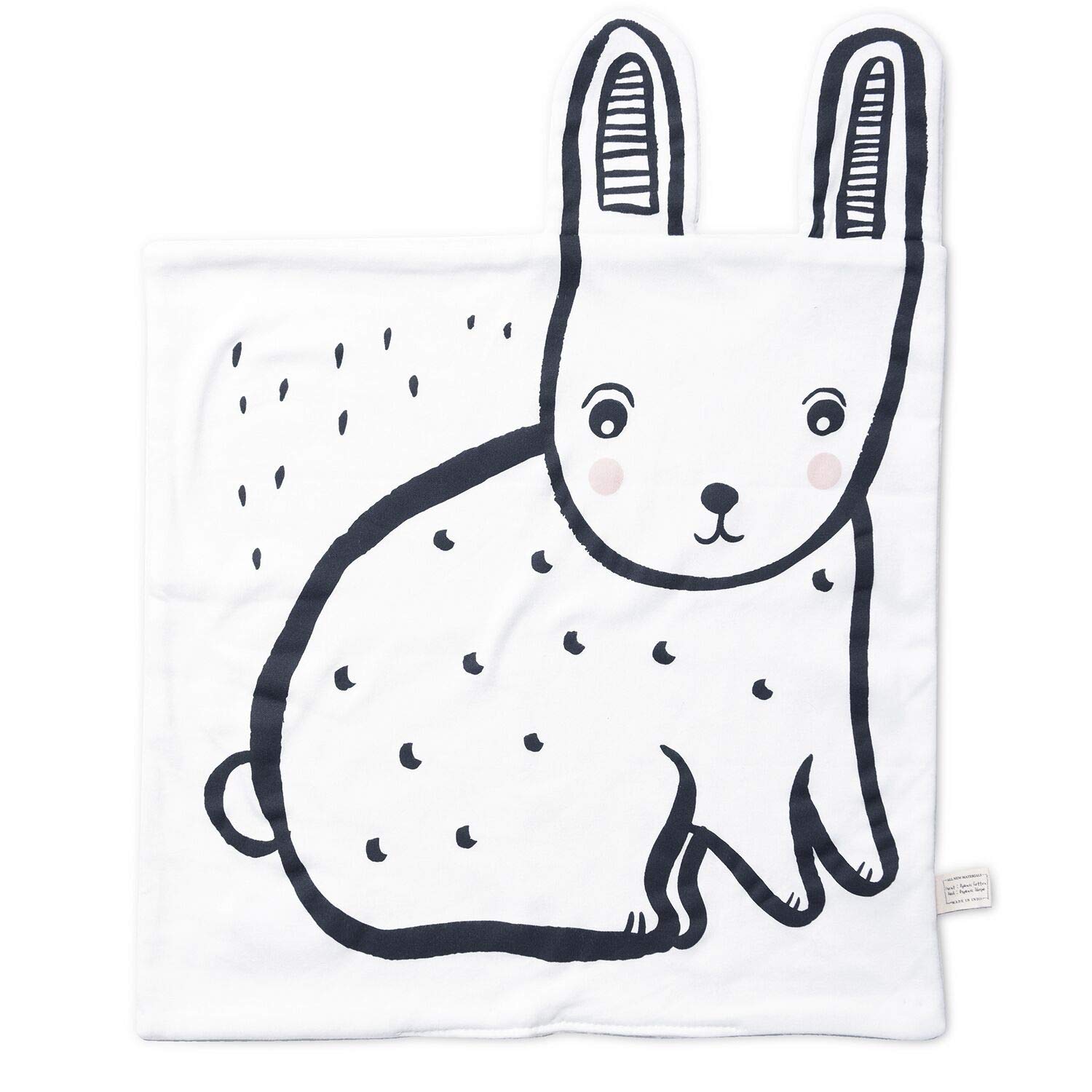 Wee Gallery Organic Snuggle Blanket (Bunny) - for Babies, Cotton Jersey and Sherpa, Soft Soothing Plush Blankie, Lovey, Baby Gift for Newborn Boys and Girls