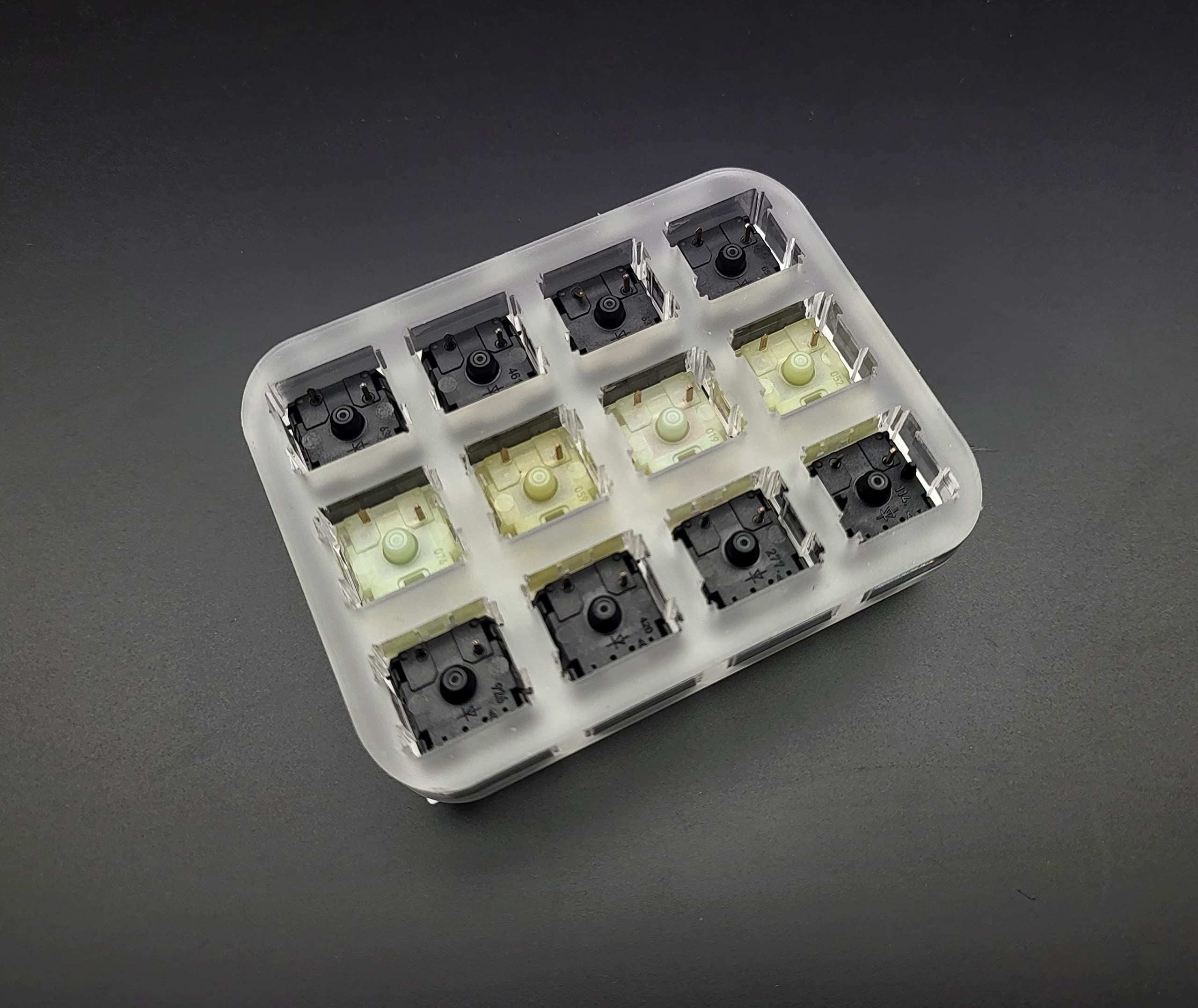 Max keyboard Cherry MX Switch Tester Switch Sampler Mechanical Keyboards 12-Key Switch Testing Tool (Printed PBT Keycaps with Cherry MX keyswtich Color Included)