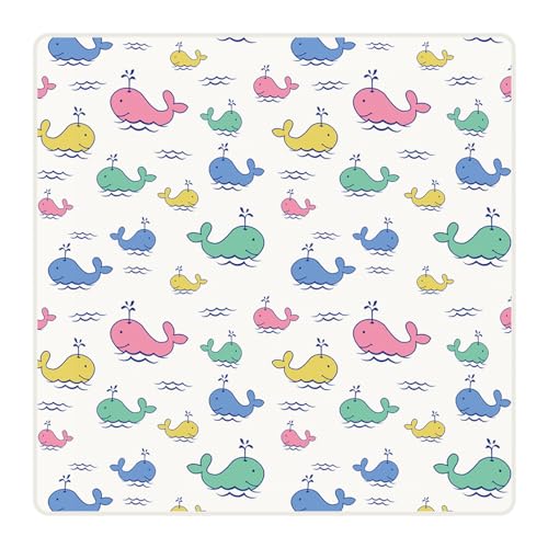 Splat Mat for Under High Chair 43.3″, Waterproof Easy Cleaning Anti Slip Spill Mat for Art/Crafts/Playtime on Floor or Table, Eating Mess Mat for Floor Protector