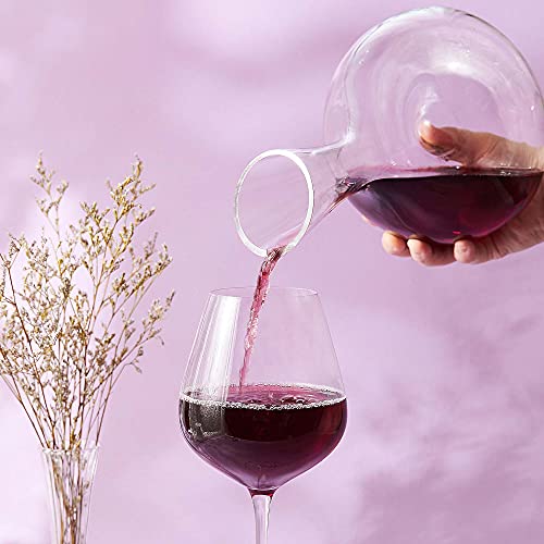 GoodGlassware Wine Decanter β Personal Red Wine Carafe with Wide Base and Aerating Punt - Crystal Clear, Full Bottle Pitcher (44 oz Capacity)