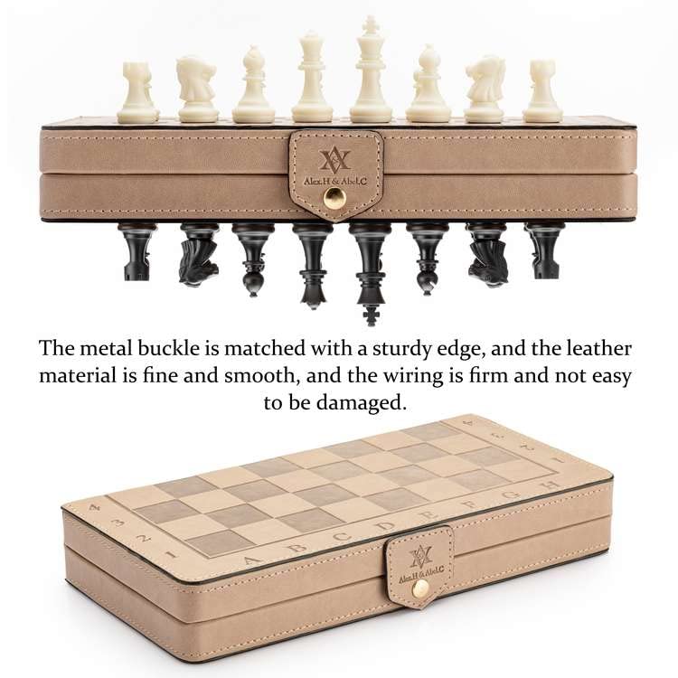 A&A Magnetic Travel Chess Set w/Folding Chess Board, Educational Toys for Kids and Adults - 8"(20cm) * 8"(20cm) Board