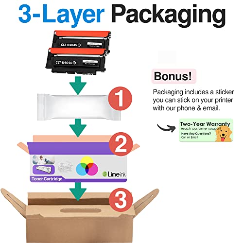 Limeink 2 Compatible Toner Cartridges Replacement for Samsung K404S 404 404s Black Toner for Samsung CLT K404S C430W Xpress c480fw Toner Cartridges Printer