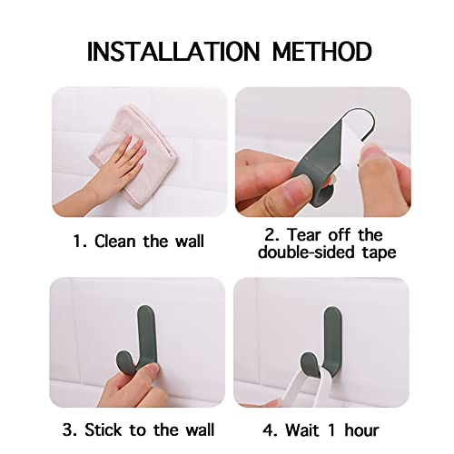 Adhesive Hooks Utility Wall Key for Decorative Holder Rack Self Towels, Hats, Shower, Kitchen, Living Room, Office(6 Pcs)