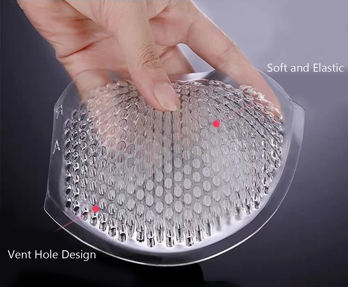 ericotry 1Pair Transparent Breathable Silicone Perforated Bra Inserts Booster Insert Pads Swimsuits Bikini Chest Pad Breast Pads for Women Lady Girls