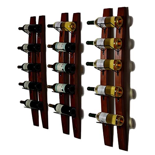 5/15 Bottle Wall-Mounted Wine Rack, Creative Hanging Wine Rack, Bar Restaurant Pine Wall-Mounted Wine Rack, Bar Counter Wine Cabinet Wine Rack Decorative Rack (Size : 5pcs)