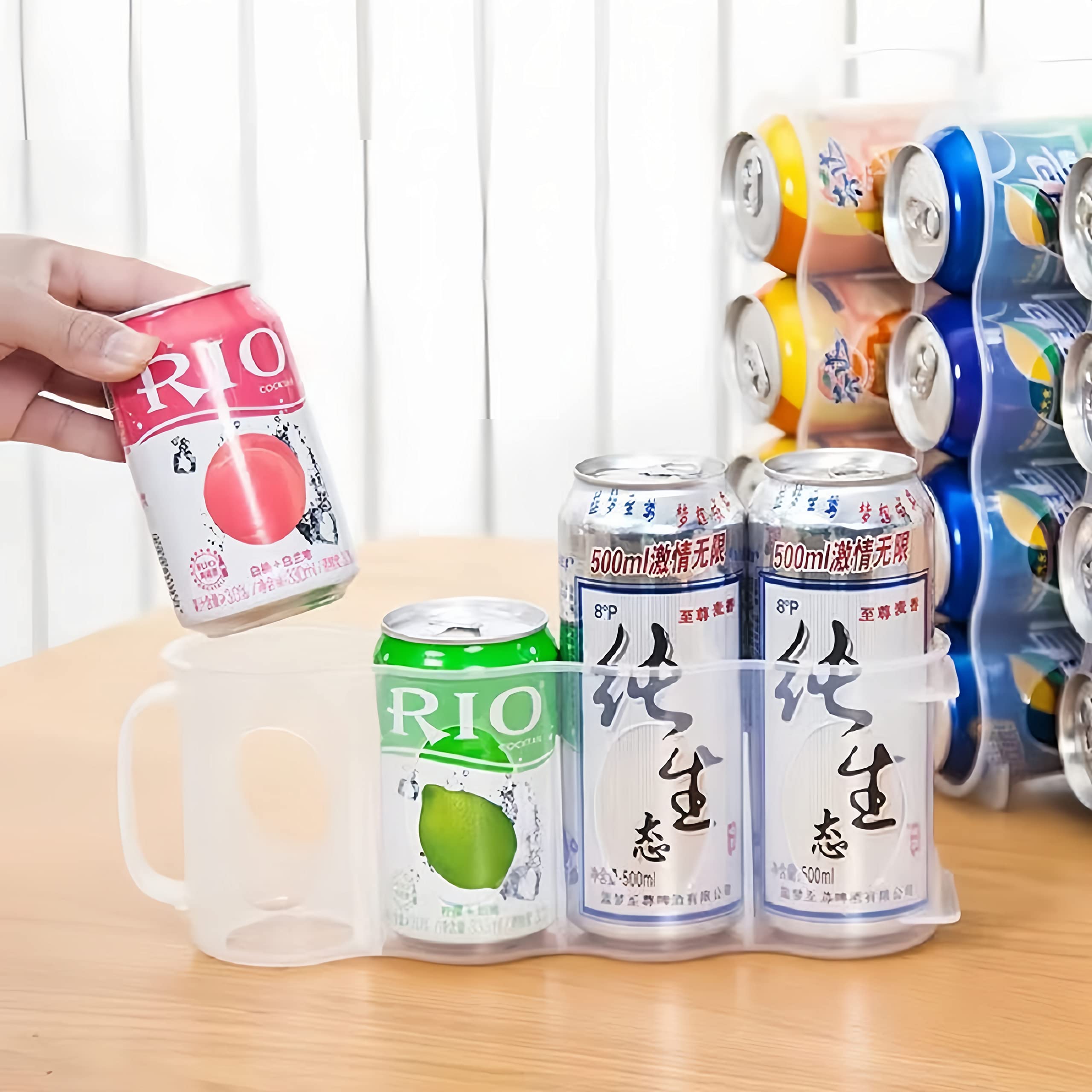 2 Pack Soda Can Dispenser for Refrigerator,Soda Can Organizer ,Can Organizer for Refrigerator
