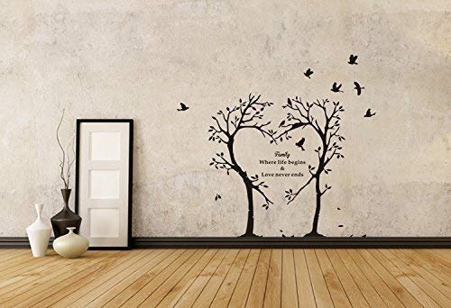 BooDecal Nature Series Heart Tree Quote Wall Decal Mural Sticker Decor for Nursery Bedroom Living Room 39 inches x 35 inches
