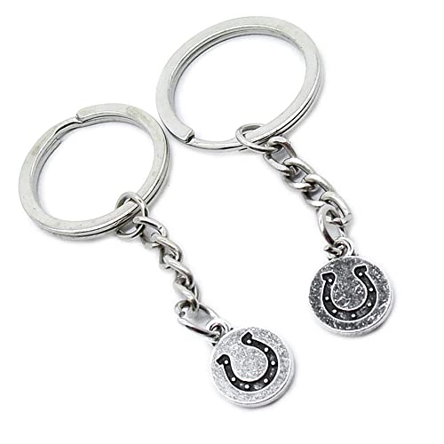 50 Pieces Keychain Keyring Door Car Key Chain Ring Tag Charms Supplies LE1M4R Horseshoe Horse Hoof