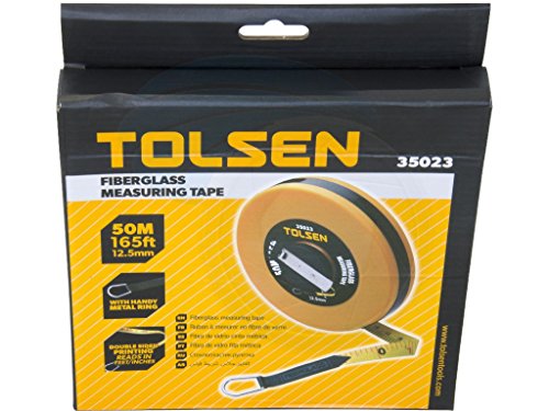 50M 165FT Constriction Imperial Metric Fiberglass Measuring Tape Reel