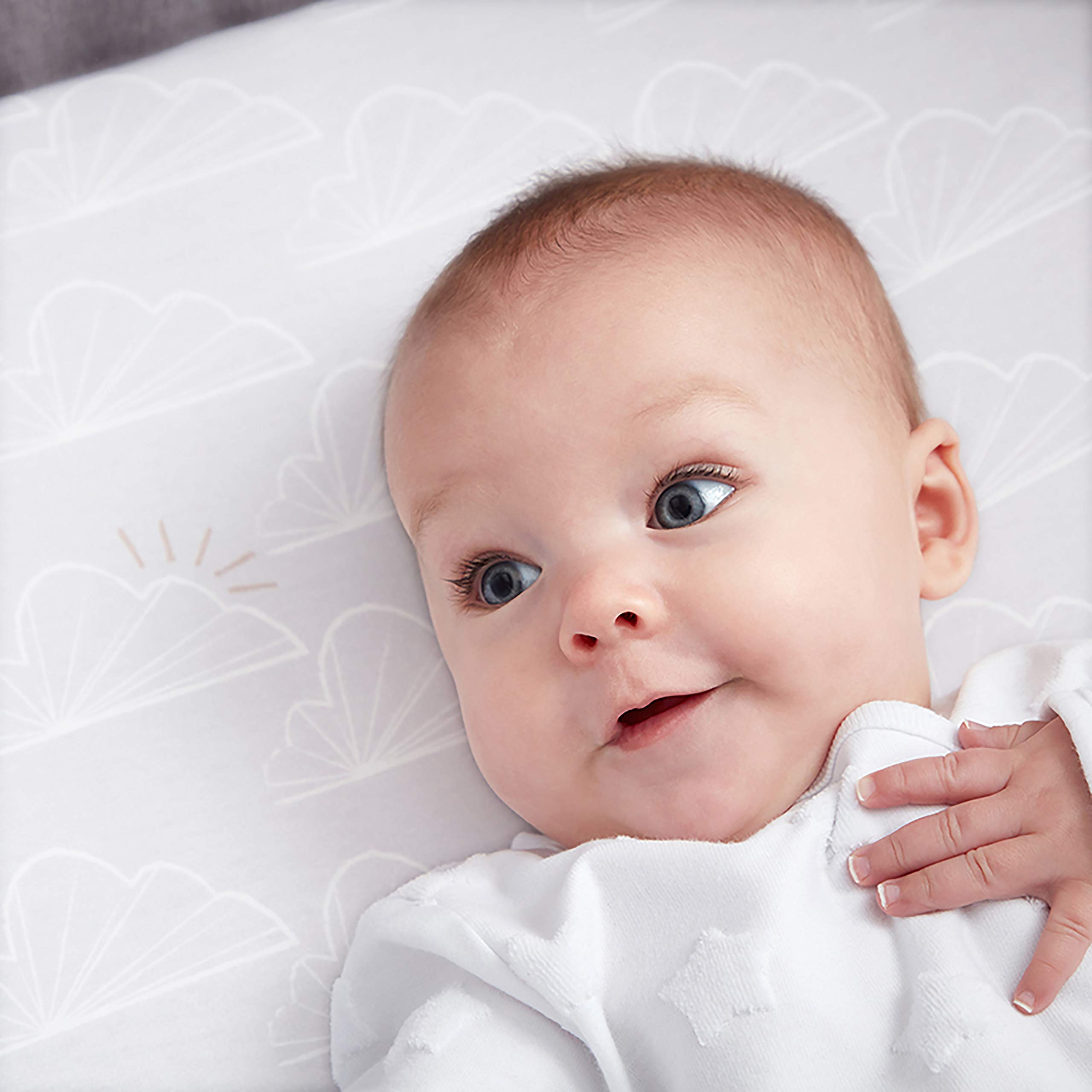 BEABA by Shnuggle Baby Bedside Sleeper Crib Bedding Set, Baby Bassinet Crib Sheets, Bassinet Sheets, Includes Fitted Crib Sheet and Baby Blanket, (Cloud)