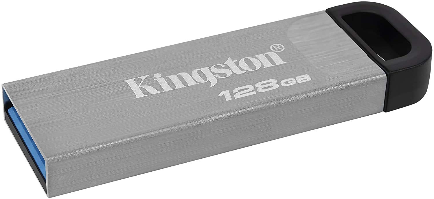 Kingston Flash Drive 128GB Kyson DataTraveler (Bulk 2 Pack) Metal USB 3.2 Type-A Drive 200MB/s High Speed PenDrive for Computer or Laptop (DTKN/128GB) Bundle with (1) Everything But Stromboli Lanyard