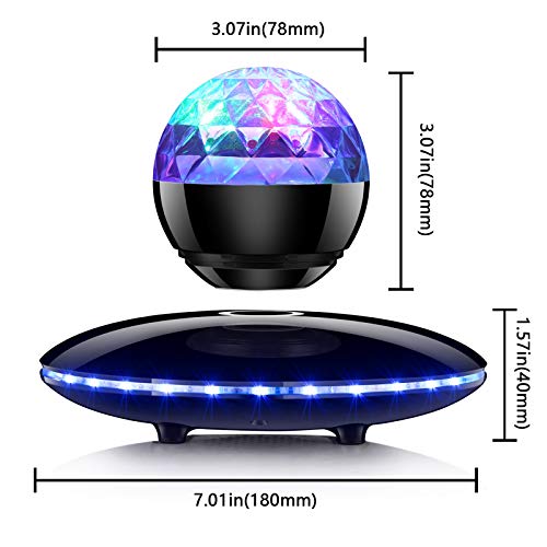 RUIXINDA Magnetic Levitating Bluetooth Speaker, Floating Speaker with Night Light Projector, Colorful Led Flashing Show for Home Birthday Party, Cool Tech Gadgets Birthday