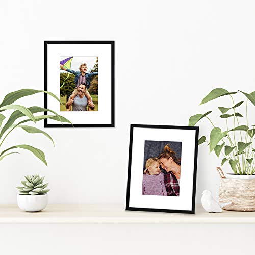 Americanflat 8.5x11 Picture Frame in Black - Thin Border Photo Frame with Shatter Resistant Glass - Horizontal and Vertical Formats & 8x10 Picture Frame in Black - Thin Border 5x7 Picture Frame