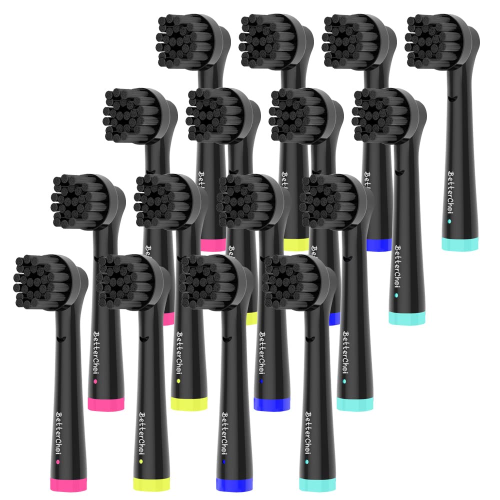 16 Pack Charcoal Brush Heads Compatible with Oral B Electric Toothbrush, Making with Active Charcoal Bristles, Black