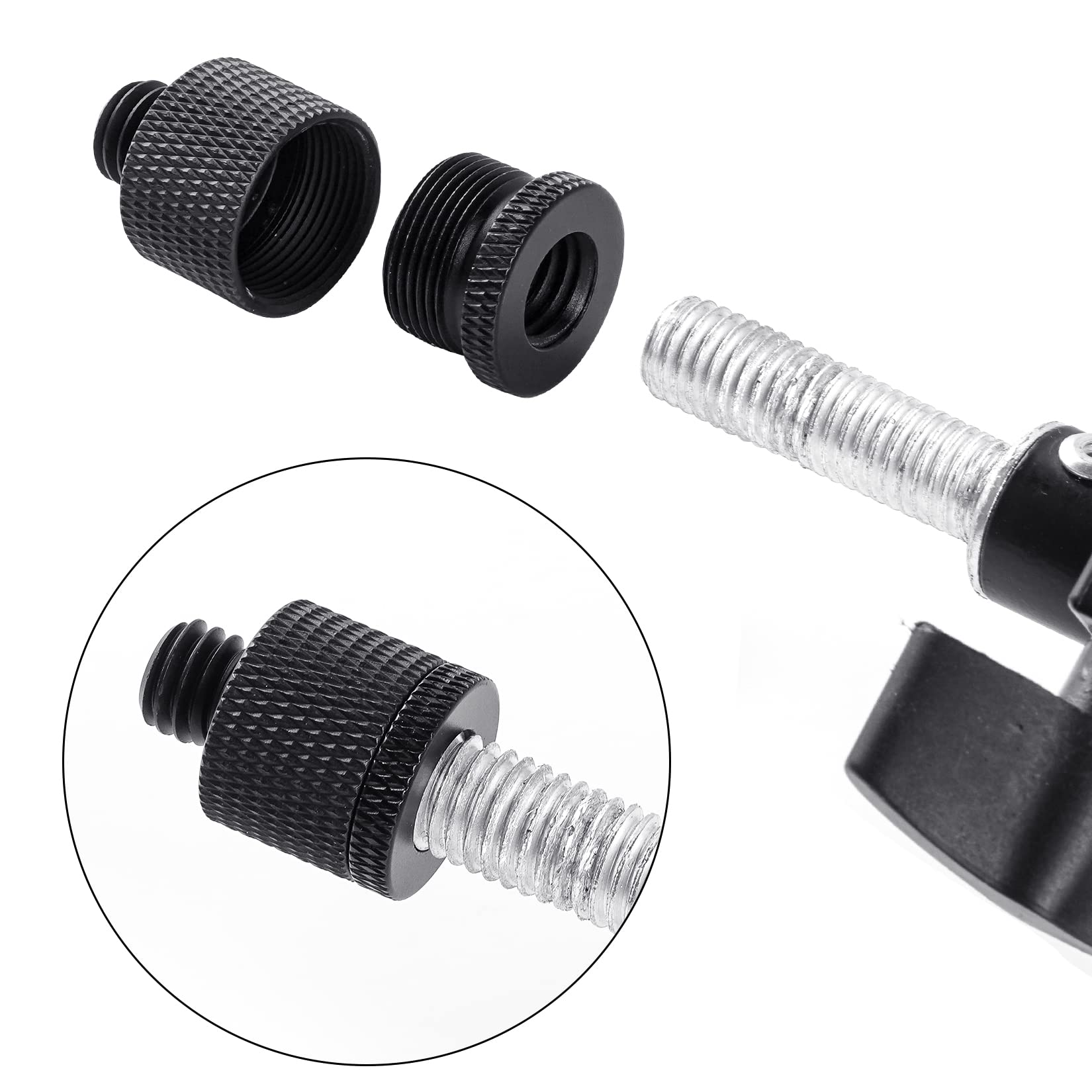 8 Pieces Mic Stand Adapter 5/8 Female to 3/8 Male and 3/8 Female to 5/8 Mic Thread Adapter Set Male Screw Adapter Thread for Camera Monitor Tripod Thread for Adapter Microphone