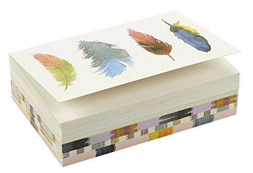 Blank Bird Greeting Stationary Cards with Envelopes, Watercolor Feather (4x6 In, 48 Pack)