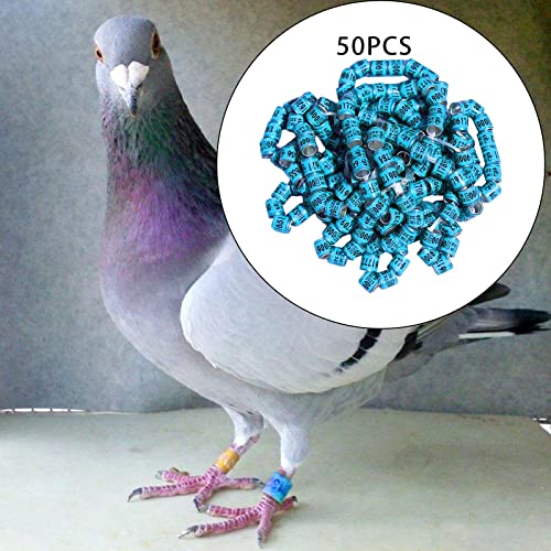 50pcs 8mm 2023 Pigeon Bands, Customized Bands for Pigeon Ring Birds Leg, Aluminum Bird Rings Leg Bands Ring Bands, Blue