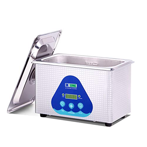 DK SONIC 42KHz Sonic Cleaner with Digital Timer and Basket for Jewelry, Ring, Eyeglasses, Denture, Watchband, Coins, Small Metal Parts, Daily Necessaries, etc (900ML, 110V)