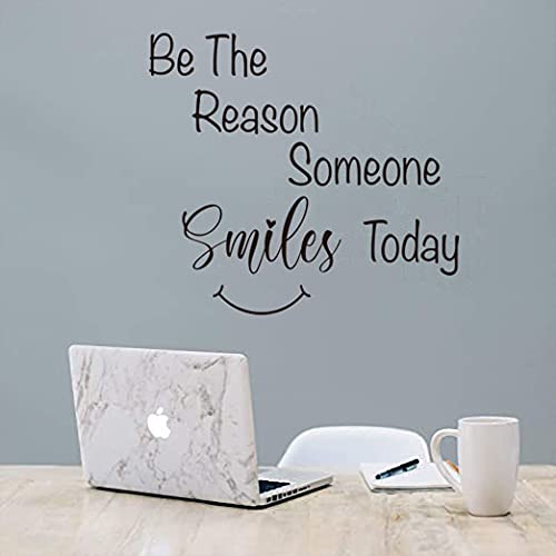 Summerjokes Be The Reason Someone Smiles Today Inspirational DIY Wall Decals Decals Vinyl Stickers for Home Living Room Kitchen Dining Room School Library Classroom Office Cafe Art Wall Decoration