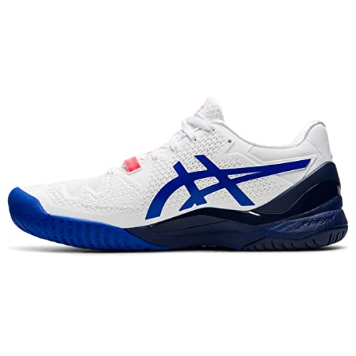 ASICS Women's Gel-Resolution 8 Tennis Shoes, 7.5, White/Lapis Lazuli Blue
