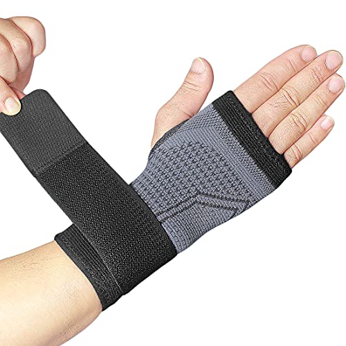 YUNYILAN 2-Pack Carpal Tunnel Wrist Brace, for Carpal Tunnel Syndrome, Wrist Pain/Strain Arthritis, Wrist Brace Men and Women, Adjustable Strap, Wrist Wrap Hand Support Sleeves (Black, Medium)