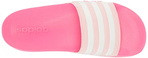adidas Adilette Shower Slide Sandal, Clear Pink/White/Lucid Pink, 13 US Unisex Little Kid