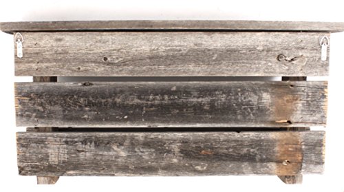 BarnwoodUSA | Rustic Wood Farmhouse Shelf with Hooks (Weathered Gray)