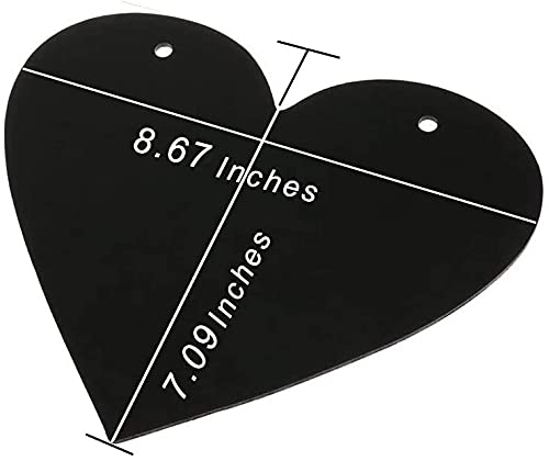 8.6 x 7 InchHanging Wooden Blackboard Erasable Message Chalkboard with String for Signs, Weddings, Parties, Home, Garden Decorations,3 Pcs (Heart Shaped)
