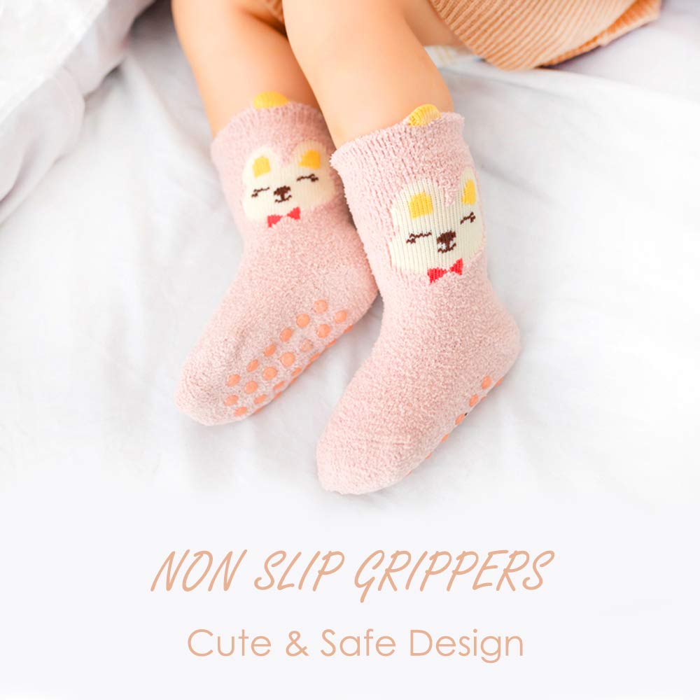 CozyWay Baby Fluffy Socks Newborn Infant Toddler Thick Warm Soft Sleeper Socks Winter Fuzzy For Girls Boys