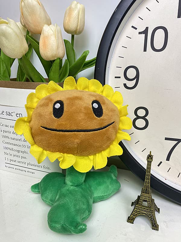 8" 1 PCS PVZ Plant and Zombies Plush Toy Stuffed Soft Doll, PVZ Plush Sunflower Figure Toy New