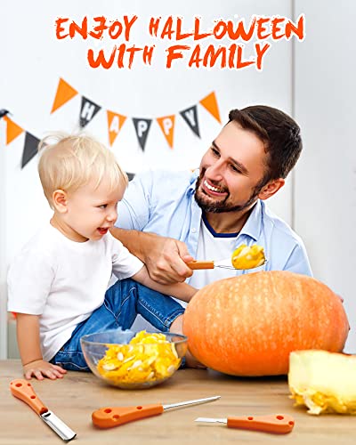 Greatever Halloween Pumpkin Carving Kit,Professional and Heavy Duty Stainless Steel Tools,Pumpkin Carving Set with Carrying Case(7pcs)
