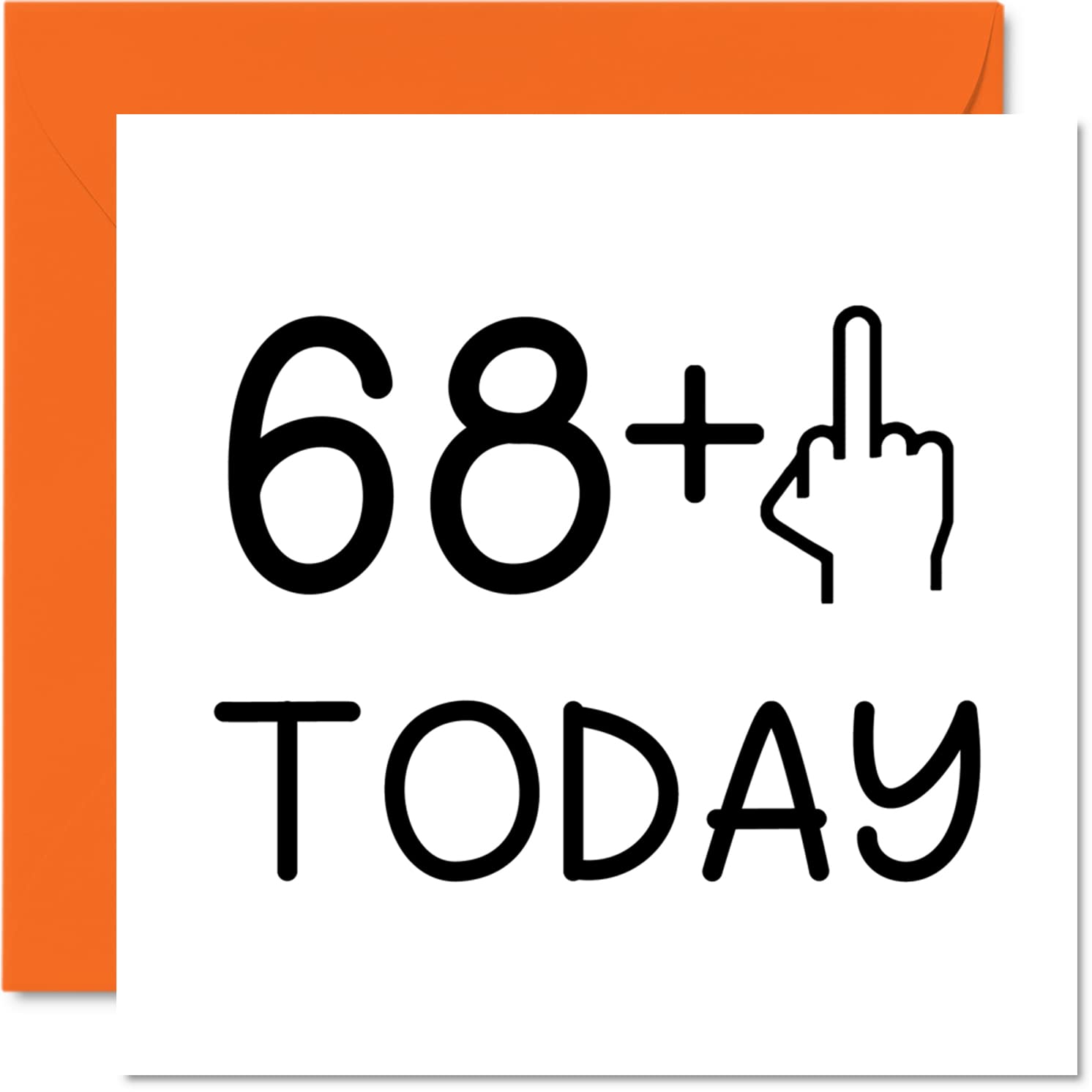 69th Birthday Card Funny for Women - Novelty Middle Finger - Rude Birthday Cards for Men, 5.7 x 5.7 Inch Birthday Greeting Cards, Joke Cards for Mom Dad Papa Pops Grandpa Grandma Nan Aunt Uncle