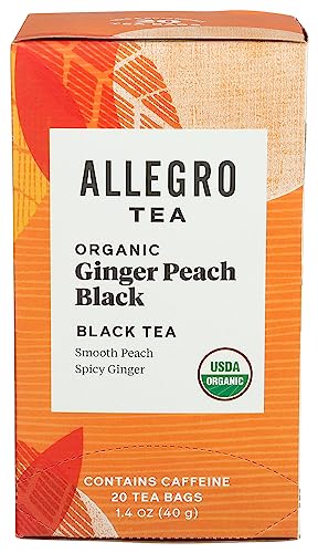 Allegro Tea, Organic Ginger Peach Black Tea Bags, 20 ct