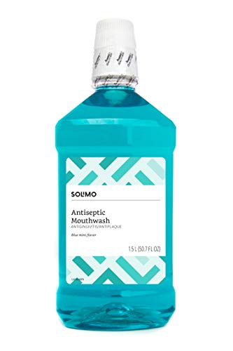 Amazon Brand - Solimo Antiseptic Mouthwash, Blue Mint, 1.5 Liters, 50.7 fl oz (Pack of 1)