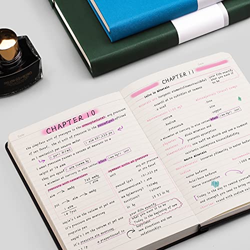 AHGXG Thick Journal Lined Notebook - 320 Numbered Pages Journal for Writing A5 Notebook College Ruled, 100gsm Lined Paper, Leather Hardcover, for Women Men Work Office School, 5.75'' X 8.38''-Black