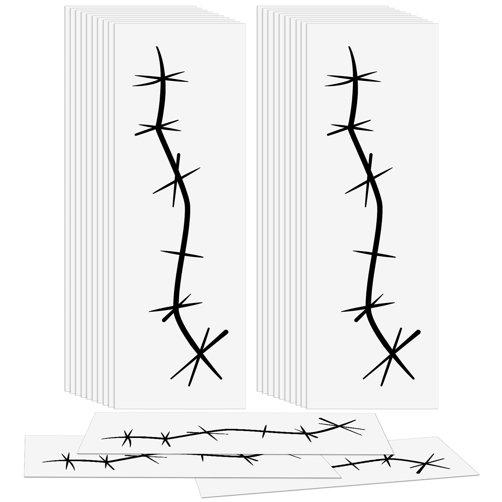 20 Sheets Halloween Stitches Tattoo Stickers Fake Scars Temporary Tattoos Horror Cosplay Accessories for Adult Kids Girls Gifts Halloween Party Decor