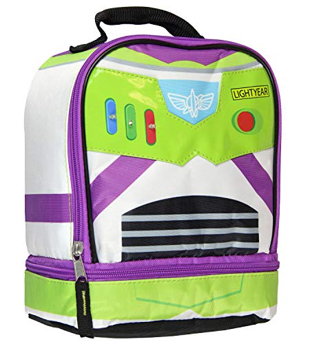 AI ACCESSORY INNOVATIONS Toy Story Buzz Lightyear Dual Compartment Insulated Light Up Lunch Bag Tote