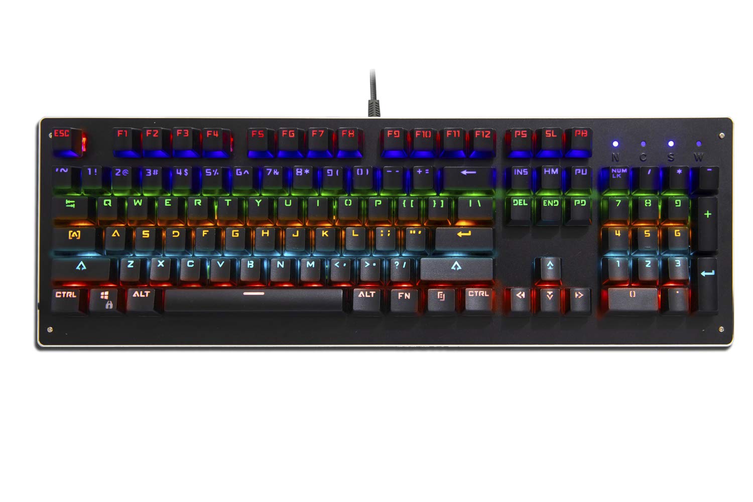 Blue Switch Mechanical Gaming Keyboard - Backlit Wired Gaming Keyboard - 104 Standard Keys - PC Gaming Keyboard for Windows Computer Gamers