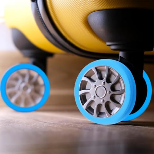 8PCS Luggage Wheels Protector Silicone Carry on Luggage Suitcase Wheels Cover Luggage Accessories Reduce Noise for Travel Luggage Suitcase