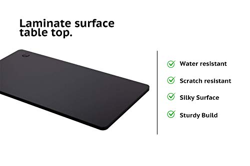 UNICOO Melamine 47.2 x 23.6 Inch Universal Table Top for Standard and Sit to Stand Height Adjustable Home and Office Desk Frames (Tabletop 47.2 - Black)