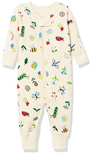 Moon and Back by Hanna Andersson Unisex Babies' one-Piece Organic Cotton Footless Pajamas, Flowers & Critters, 12-18 Months