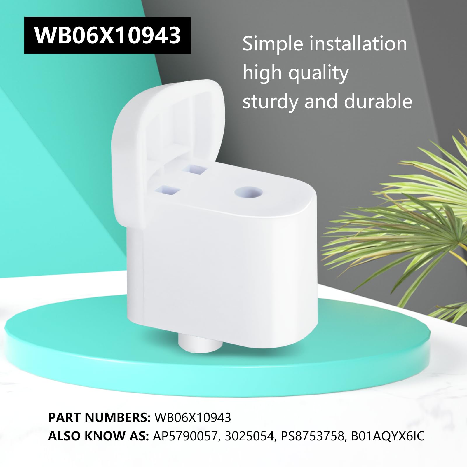 2 Pcs WB06X10943 White Microwave Handle Support, Part# AP5790057,3025054,PS8753758, Compatible with General Electric GE Hotpoint RCA Sears/Kenmore, Fits WB15X10276 Oven Door Replacement Handle
